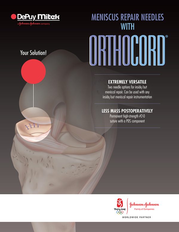Meniscus Repair Needles with Orthocord Brochure